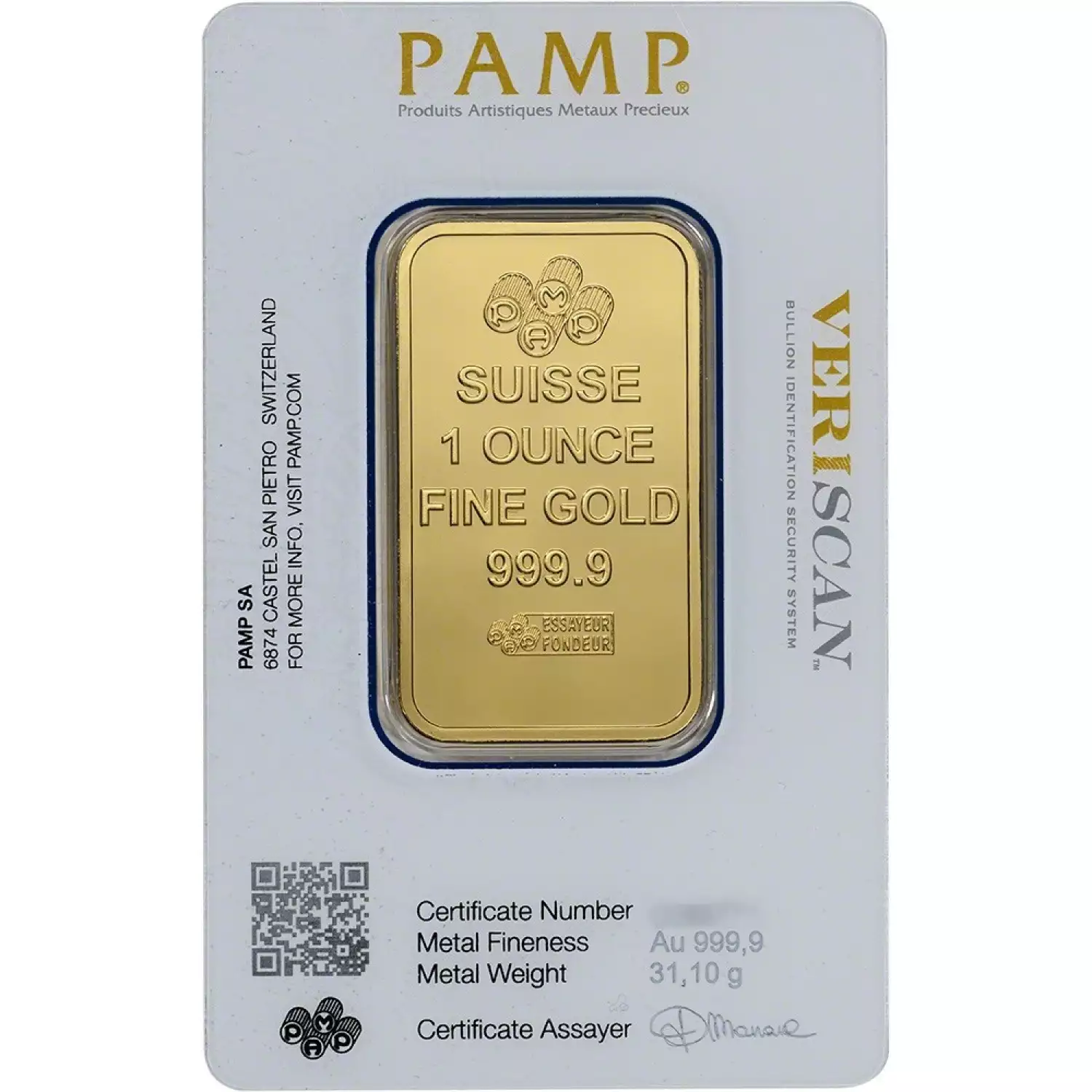 PAMP Suisse 1 oz Gold Bar - Lady Fortuna | PPM - Harlan J. Berk Inc.